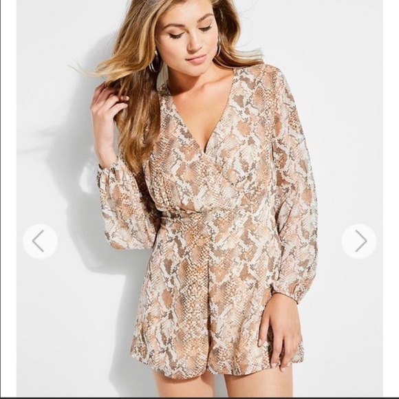 Guess | Other | Guess Gabi Snake Romper | Poshmark